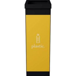 Wertstoffsammler PAPERFLOW, Volumen 60 l, f&uuml;r Kunststoff, erweiterbar, L 363 x B 263 x H 760 mm, Polystyrol, gelb-schwarz
