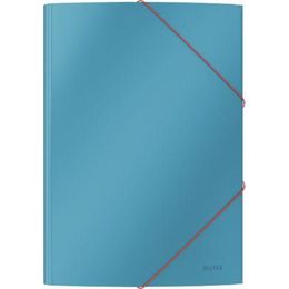 Leitz&reg; Eckspannermappe Cosy, A4-Format, f&uuml;r bis zu 150 Blatt, 3 Klappen & Gummibandverschluss, Karton, blau