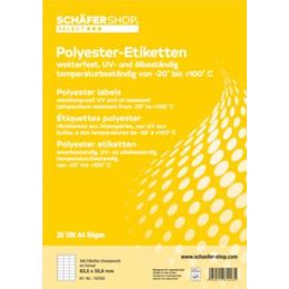 Sch&auml;fer Shop Sch&auml;fer Shop Select Wetterfeste Etiketten, 63,5 x 33,9 mm, transp. matt, 20 Blatt