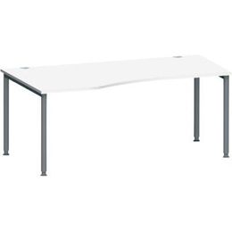 Sch&auml;fer Shop Sch&auml;fer Shop Genius Freiformschreibtisch MODENA FLEX, Ansatz links B 1800 mm, wei&szlig;/anthrazit