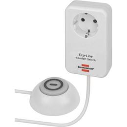 Fa.Brennenstuhl Brennenstuhl Eco Line Comfort Switch Adapter EL CSA 1, Steckdose mit beleuchtetem Fu&szlig;schalter, 3500 W, erh&ouml;hter Ber&uuml;hrungsschutz, L 82 x B 82 x T 82 mm, wei&szlig;