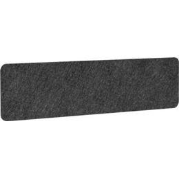 Akustik Tischtrennwand AKUSTIX Vario Eco, Schallabsorptionsklasse B, St&auml;rke 12 mm, ohne Klemmen, B 1600 x H 400 mm, PET-Filz, anthrazit