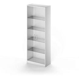 Sch&auml;fer Shop Sch&auml;fer Shop Genius Glast&uuml;renschrank TETRIS SOLID, Stahlkorpus, 5 OH, B 800 mm, wei&szlig;aluminium