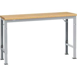 Manuflex Grundtisch UNIVERSAL Spezial, 1500 x 800 mm, Multiplex natur, alusilber