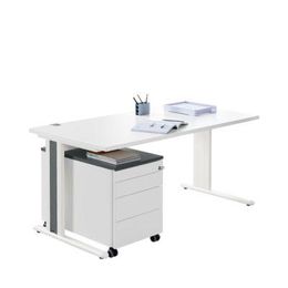 Sch&auml;fer Shop Sch&auml;fer Shop Pure Schreibtisch+ Rollcontainer+ Akzentleisten PLANOVA BASIC, wei&szlig;/graphit/graphit