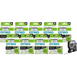 Dymo&reg; Schriftband-Sparset 45013, Typ D1, 7 m x 12 mm, UV-best&auml;ndig, rei&szlig;fest, schwarz/wei&szlig;, 10 St&uuml;ck