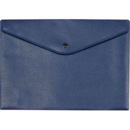 Dokumententasche Foldersys, schwarzer Druckknopfverschluss, Polypropylen, Format A4, blau, 10 St&uuml;ck