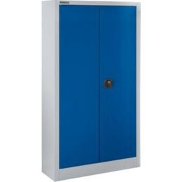 Sch&auml;fer Shop Sch&auml;fer Shop Select Materialschrank MSI 16408 , B 800 x T 400 x H 1585 mm, 3 B&ouml;den, Stahl, wei&szlig;aluminium RAL 9006/enzianblau RAL 5010