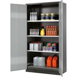 Chemikalienschrank ASECOS CS-CLASSIC ASECOS, Fl&uuml;gelt&uuml;r, 3 B&ouml;den, 1055x520x1950 mm, silber
