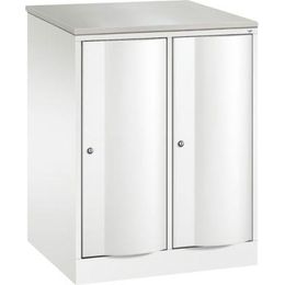 C+P Garderobenschrank Resisto, 2 Abteile, 2 F&auml;cher, B 772 x T 640 x H 1077 mm, Verkehrswei&szlig;