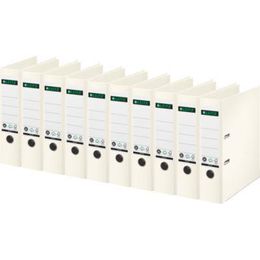 Leitz&reg; Ordner 1007/1008, DIN A4, R&uuml;ckenbreite 80 mm, 10 St&uuml;ck, wei&szlig;