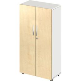 Schäfer Shop Schäfer Shop Select Schrank LOGIN, 4 Ordnerhöhen, B 800 x T 420 x H 1514 mm, weiß/Ahorn Dekor