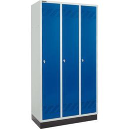 Sch&auml;fer Shop Sch&auml;fer Shop Pure Kleiderspind, 3 Abteile, Drehriegelverschluss, lichtgrau/enzianblau