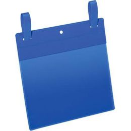 Durable Dokumententaschen mit Lasche, B 210 x H 148 mm (DIN A5 quer), 50 St&uuml;ck, blau
