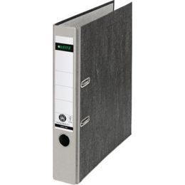 Leitz&reg; Ordner 1050, DIN A4, R&uuml;ckenbreite 52 mm, Griffloch, geklebtes R&uuml;ckenschild, Hartpappe, 20 St&uuml;ck, grau