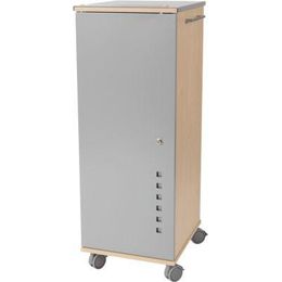 Rocada Caddy Visualline 4036, mobil, 4 F&auml;cher, 1 ausziehbarer Ablageboden, neigbares Pult, abschlie&szlig;bar, B 470 x T 500 x H 1200 mm, Holz/Metall, Buche