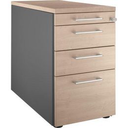 Sch&auml;fer Shop Sch&auml;fer Shop Genius Standcontainer 1336, mit Griff eckig, B 435 x H 717 mm, anthrazit/Eiche-Dekor