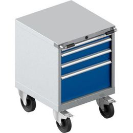 Sch&auml;fer Shop Schubladenschrank mit Rollen WSK 27-27, 4 Sch&uuml;be, bis 200 kg, B 564 x T 572 x H 770 mm, wei&szlig;aluminium/enzianblau