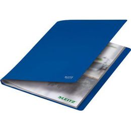 Leitz&reg; Sichtbuch Recycle, A4, 40 dokumentenechte Sichth&uuml;llen, bis zu 2 Blatt/H&uuml;lle, R&uuml;ckenschild, 100 % recycelbar, Kunststoff, blau