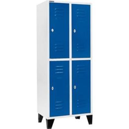 Sch&auml;fer Shop Sch&auml;fer Shop Select Kleiderspind mit 2 x 2 Abteilen, 400 mm, mit F&uuml;&szlig;en, Drehriegelverschluss, T&uuml;r enzianblau