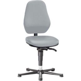 bimos Labordrehstuhl Basic 9135, mit Gleitern, Kunstleder, Stamskin Top grau