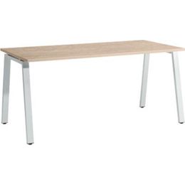 Sch&auml;fer Shop Sch&auml;fer Shop Select Schreibtisch Start Off, A-Fu&szlig;, Rechteck, Stahl/Holz, B 1600 x T 800 x H 735 mm, Eiche-Dekor