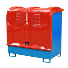 Gefahrstoff-Depot Typ GD-B Bauer, Stahl, L 1460 x B 830 x H 1460 mm, Auffangvolumen 220 Liter, lichtblau RAL 5012