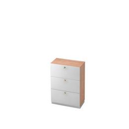 H&auml;ngeregistraturschrank, 3 OH, B 800 x T 420 mm, Nussbaum-Dekor/silber