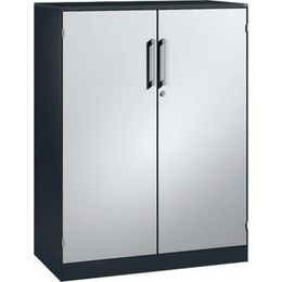 Fl&uuml;gelt&uuml;renschrank ASISTO C 3000, 3 Ordnerh&ouml;hen, B 1000 mm, anthrazit/alusilber
