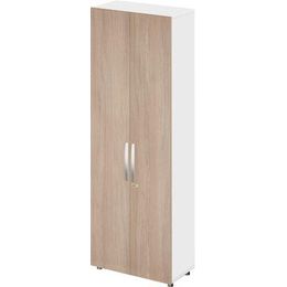 Sch&auml;fer Shop Sch&auml;fer Shop Select Schrank LOGIN, 6 Ordnerh&ouml;hen, B 800 x T 420 x H 2240 mm, wei&szlig;/Eiche