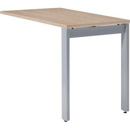 Sch&auml;fer Shop Sch&auml;fer Shop Select Ansatztisch LOGIN, 4-Fu&szlig;, B 1000 x T 600 x H 740 mm, Eiche/wei&szlig;alu