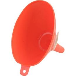 H&uuml;nersdorff Huenersdorff Trichter, mit Entl&uuml;ftungsrippe und Edelstahl-Sieb, Polyethylen (HD-PE), 660 ml, rot