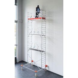 Alu-Fahrger&uuml;st Stabilo Serie 100, 200 kg/m&sup2;, gebremste Rollen, B 750 x T 2500 x H 8500 mm
