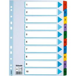 ESSELTE Karton-Register Mylar, Zahlen 1-10