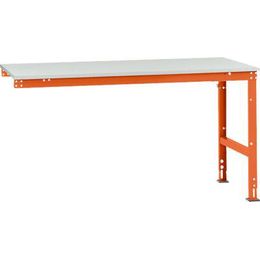 Manuflex Ansatztisch UNIVERSAL Standard, Tischplatte Kunststoff, 1750x1000, rotorange