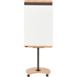 Flipchart Rocada Natural Transformer, Stahlboard, Rahmen in Holzoptik, mit Rollen