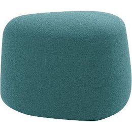 Polsterm&ouml;bel Leyform GOGO Pouf, klein, oval, B 550 x T 515 x H 440 mm, mit Gleitern, Stoffbezug, petrol
