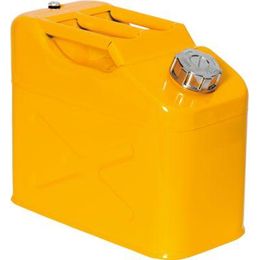 Lager- und Transportkanister, Stahlblech, gelb, 10 l, B 170 x T 340 x H 280 mm, Schraubverschluss, Bel&uuml;ftungsventil