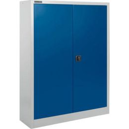 Sch&auml;fer Shop Sch&auml;fer Shop Select Materialschrank MSI 16409, B 950 x T 400 x H 1535 mm, 3 B&ouml;den, Stahl, wei&szlig;aluminium RAL 9006/enzianblau RAL 5010