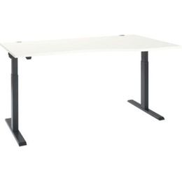 Sch&auml;fer Shop Sch&auml;fer Shop Select Schreibtisch ERGO-T 2.0, elektrisch h&ouml;henverstellbar, Freiform Ansatz rechts, T-Fu&szlig;, B 1800 x H 715-1205 mm, wei&szlig;/anthrazit