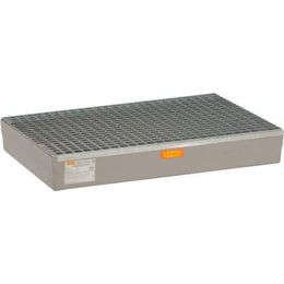 GFK-Paletten-Auffangwanne 150 CEMO, f&uuml;r Euro-Paletten, B 1200 x T x 800 x H 190 mm, mit verzinktem Gitterrost
