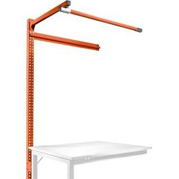 Manuflex Aufbauportal m. Ausleger, Ansatztisch STANDARD Arbeitstisch/Werkbank UNIVERSAL/PROFI, 1250 mm, rotorange