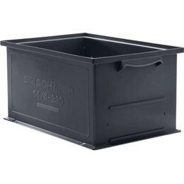 Sch&auml;fer Shop Stapelkasten Serie 14/6-230, aus PP, ESD-leitf&auml;hig, Inhalt 26 L, schwarz