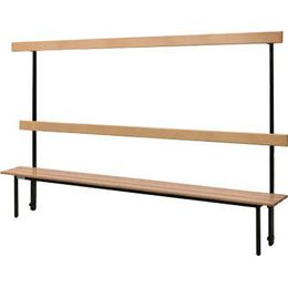 Sch&auml;fer Shop Sch&auml;fer Shop Select Sitzbank, f&uuml;r Umkleider&auml;ume, mit R&uuml;ckwand, 10 Doppelhaken, B 1995 x T 310 x H 415 mm, schwarz