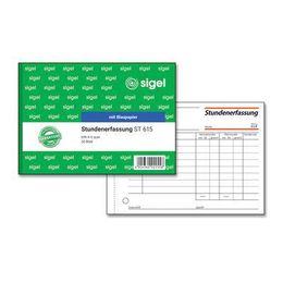 Sigel&reg; Stundenerfassung ST615, DIN A6, 50 Blatt, mit Blaupapier