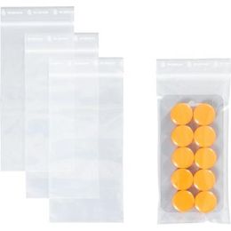 S&Z Druckverschlussbeutel, Polypropylen, 100 &times; 200 mm, 90 &micro;m, 50% Regeneratanteil, transparent, ohne Druck, 1000 Stk.