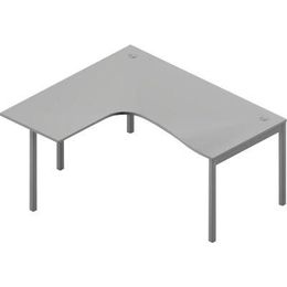 Winkelschreibtisch ARLON-OFFICE, 4-Fu&szlig;, Ansatz links, B 1600 x T 1200 x H 730 mm, lichtgrau