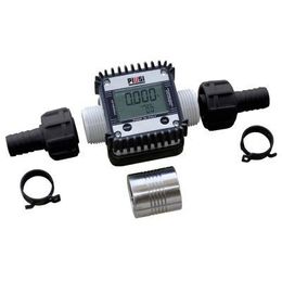 Digitaler Durchflussz&auml;hler K24 f&uuml;r CEMO mobile Tankanlagen f&uuml;r AdBlue&reg;, Kunststoff, 6 - 100l/min, 1"AG, mit zwei Schlauchanschlussst&uuml;cken und Muffe