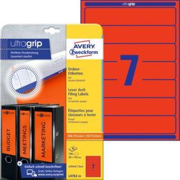 Avery Zweckform AVERY&reg; Zweckform Ordner-Etiketten, ultragrip, schmal, rot, 140 St&uuml;ck