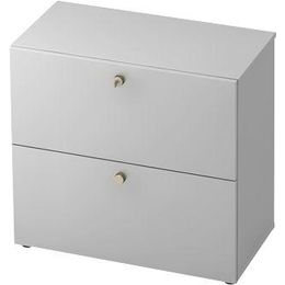 H&auml;ngeregistraturschrank TOPAS LINE, 2 Ordnerh&ouml;hen, mit Vollauszug, lichtgrau/lichtgrau
